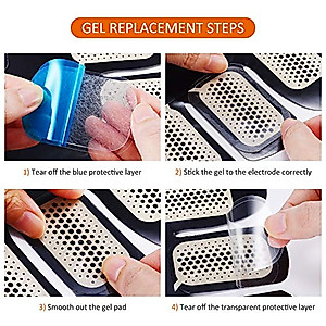 UYGHHK 50 Pcs/25 Pack Gel Pads for Abs Stimulator Ab Trainer Replacement Gel Sheet for EMS AB Stimulator Gel Pad for All Abdominal Belts Muscle Stimulator Ab Toner