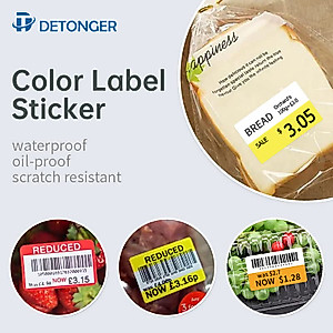 Thermal Label Maker DETONGER DP30S 3inch75mm Portable Bluetooth Address Label Maker with 1 Pack 50x30mm Label Sticker for Office Organization Commercial Use Barcode Label Compatible with Android & iOS