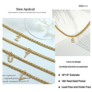 GOGOEY Dainty Initial Necklaces for Women, 18K Gold Filled Vintage Choker Necklaces Simple Cubic Zircon Letter Pendant Initial Choker Necklace Gift for Women Necklace Jewelry (J)