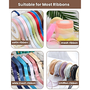 ZOMICE Ribbon Holder Organizer Rack with Storage Tray, 4 Tier Ribbon Spool Holder Stand,Metal Sewing Organizer Display Shelf for Craft Room,Cake Shop,Flower Store(On the Table & Wall Mounted)