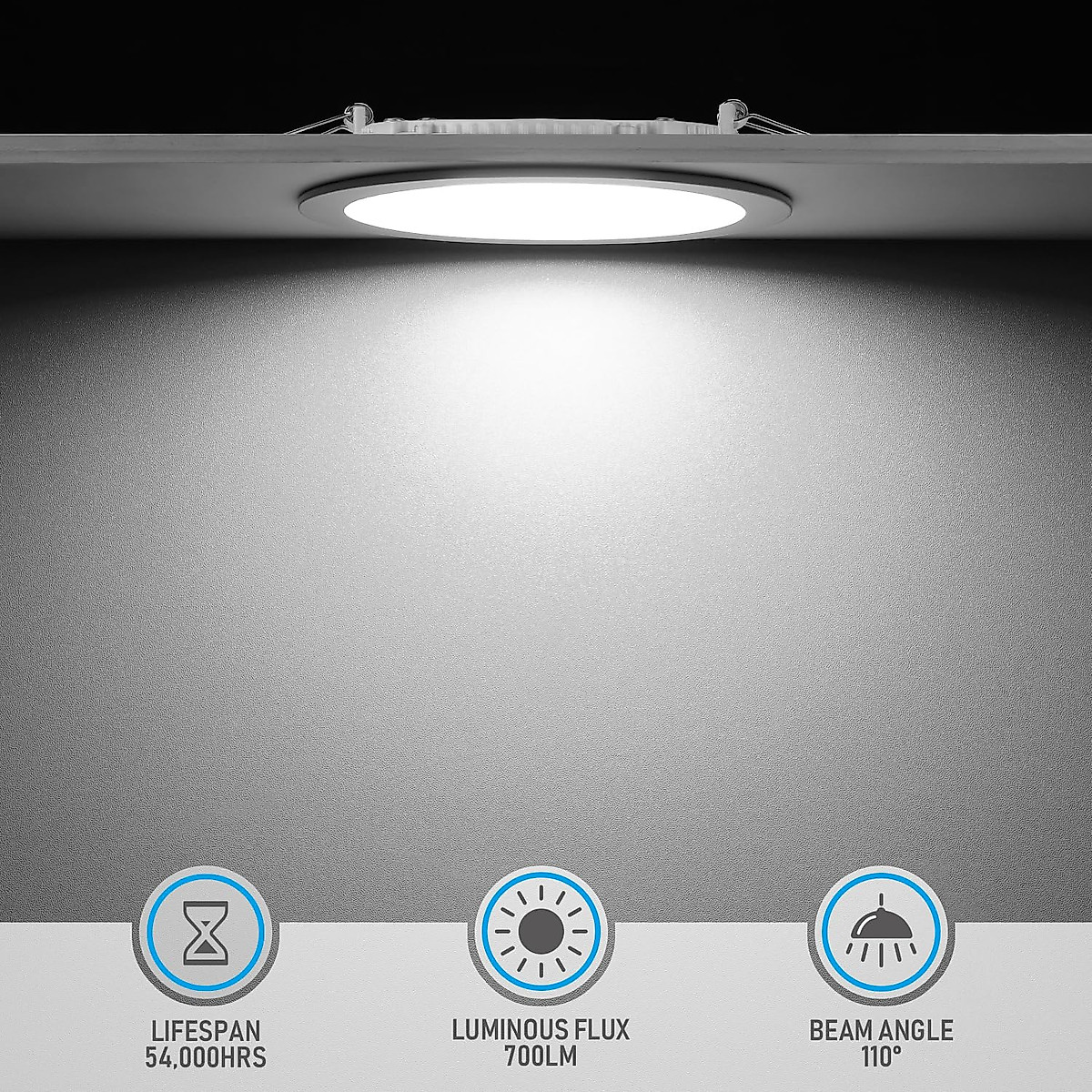 TORCHSTAR 12-Pack Essential Series 4 Inch Ultra-Thin LED Recessed Lighting with J-Box, 5000K Daylight, 10W Dimmable 700lm Brightness LED Downlight, ETL & Energy Star Listed