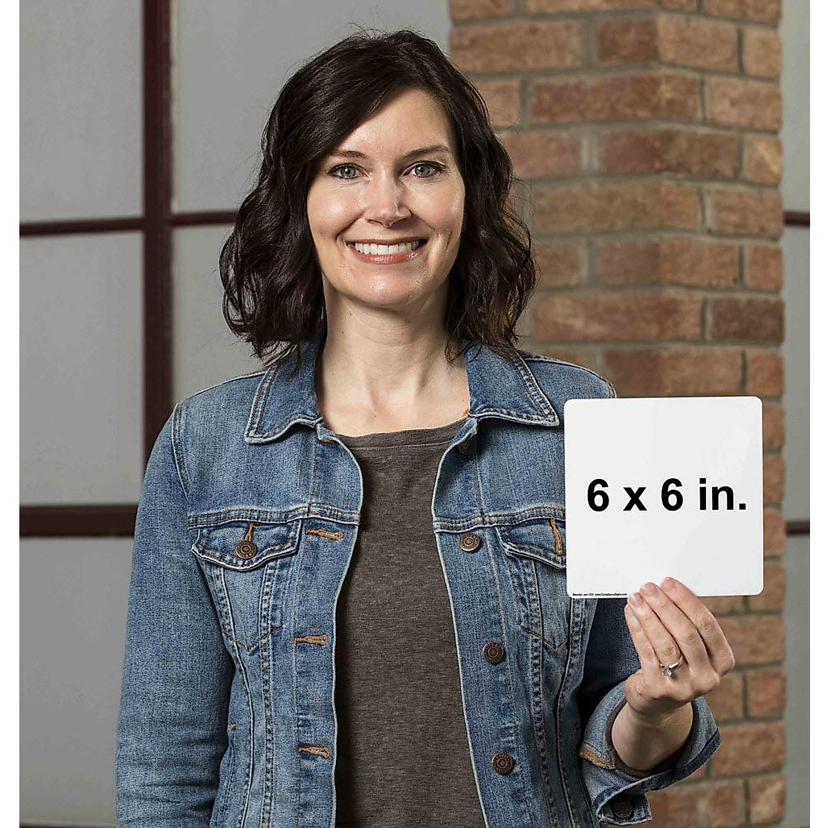 ComplianceSigns.com Hearing Impaired Access Symbol Tactile Sign, 6x6 inch Blue Acrylic with Adhesive Mounting Strips