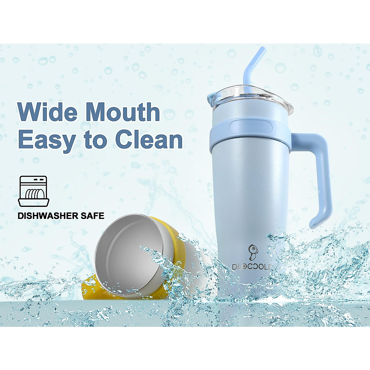 DLOCCOLD 40oz Tumbler with Handle, Straw & Lid, Double Wall Vacuum Reusable Stainless Steel Insulated Water Bottle, Travel Mug Cup, Modern Tumblers Cupholder Friendly (dreamland)