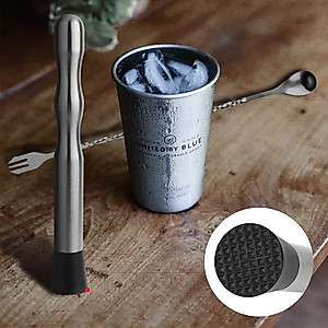 10 Inch Stainless Steel Muddler and Mixing Spoon Set for Cocktail 2 Pieces Home Bar Tool Bartender Set