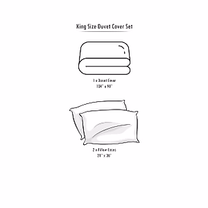 via bianco Plaist Duvet Cover King Size,3 Pieces Bedding Sets, 144 Thread Count 30/1 100% Cotton Duvet Cover with 2 Pillowcases Ultra Soft&Breathable Brown
