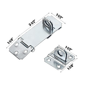 HOME MASTER HARDWARE 6 Pack Door Padlock Locks Hasp Latch, 3-1/2 inch Safety Packlock Clasp Hasp Lock Latch,Extra Thick Door Gate Lock Hasp with Screws