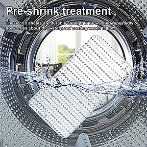 MOEMOE BABY Waterproof Crib Mattress Sheets 2 Pack Fitted Crib Sheets Toddler Bed Sheets Soft & Breathable Crib Mattress Cover Set for Baby Girls and boys