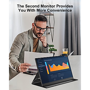 CNBANAN 2K Portable Monitor 60Hz, 16" Portable Screen IPS 2560x1600 QHD USB-C&HDMI 400 Nits 100% RGB 1200:1 FreeSync VESA Ultra Slim External Monitor for Laptop Mac Phone Xbox Game (Matte)