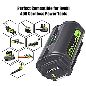 REACELL OP4060A 40V Battery Replacement for Ryobi 40V Battery 6Ah OP4040A OP4026 OP4030A OP4050A OP4060A1, 2 Packs 40V Battery Compatible for RYOBI 40V Tools