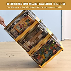 Loobuu Foldable Plastic Storage Boxes with Latching Lids & wheels, Clear Storage Bins for Home & Office Organization, Stackable Collapsible Organizer Container for Groceries, Toys, Books, Snacks Storage Case - 26L