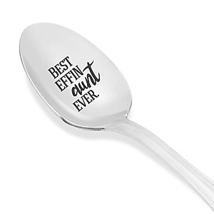 Aunt gifts for christmas - Best aunt Ever Gifts - Best auntie ever - Aunt gifts from niece - Best Effin Aunt Ever - Aunt announcement gifts - Engraved Coffee Spoon for Aunt - Best Aunt Gifts #SP9