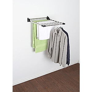 GreenWay Stainless Steel Indoor Wall Mount Drying Rack, Stainless