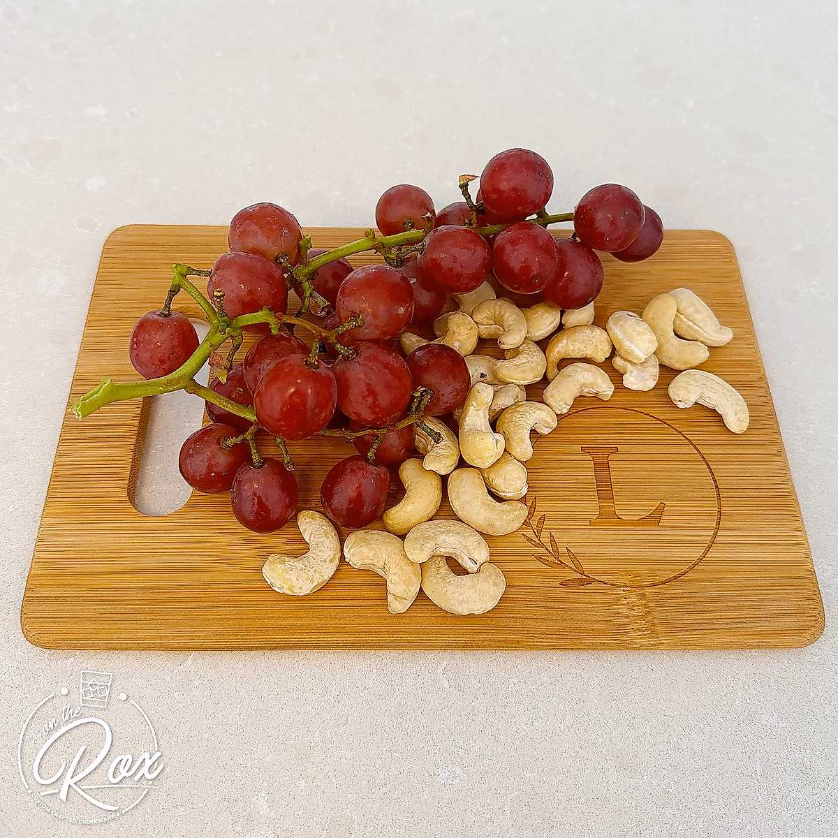 Personalized Cutting Boards - Small Monogrammed Engraved Cutting Board (J) - 9x6 Customized Bamboo Cutting Board with Initials - Wedding Kitchen Gift - Wooden Custom Charcuterie Boards by On The Rox