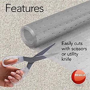 Resilia Premium Heavy Duty Floor Runner/Protector for Carpet Floors – Skid-Resistant, Clear, Plastic Vinyl, Clear Prism, 27 Inches x 12 Feet