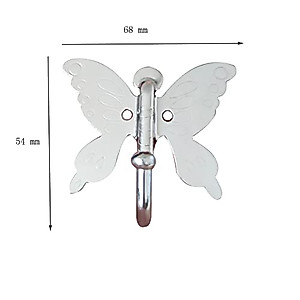 AOLZUNK Butterfly Hook 5 Set Stainless Steel Cute Butterfly Shaped Single Hooks, Coat Hooks, Key Hooks, Wall Hangers Heavy Duty Hooks for Hanging Coat/Hat/Towel/Robe/Bathroom Hooks