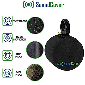 Two Black Heavy Duty Medium Marine Speaker Covers for Round 6.5" & Oval 6x9 Boat Wakeboard Tower Pod Speakers Size H 9.8" x W 9.8" x D 12" - Fits Boss Audio, MCM Custom Audio, Rockville Speakers