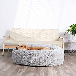 HACHIKITTY Dog Beds Calming Donut Cuddler, Puppy Dog Beds Large Dogs, Indoor Dog Calming Beds XLarge,36''
