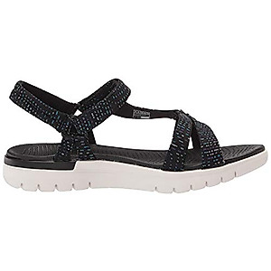 Skechers Women's ON-The-GO Flex Multi-Colored Strap Sandal Sport, Black, 8