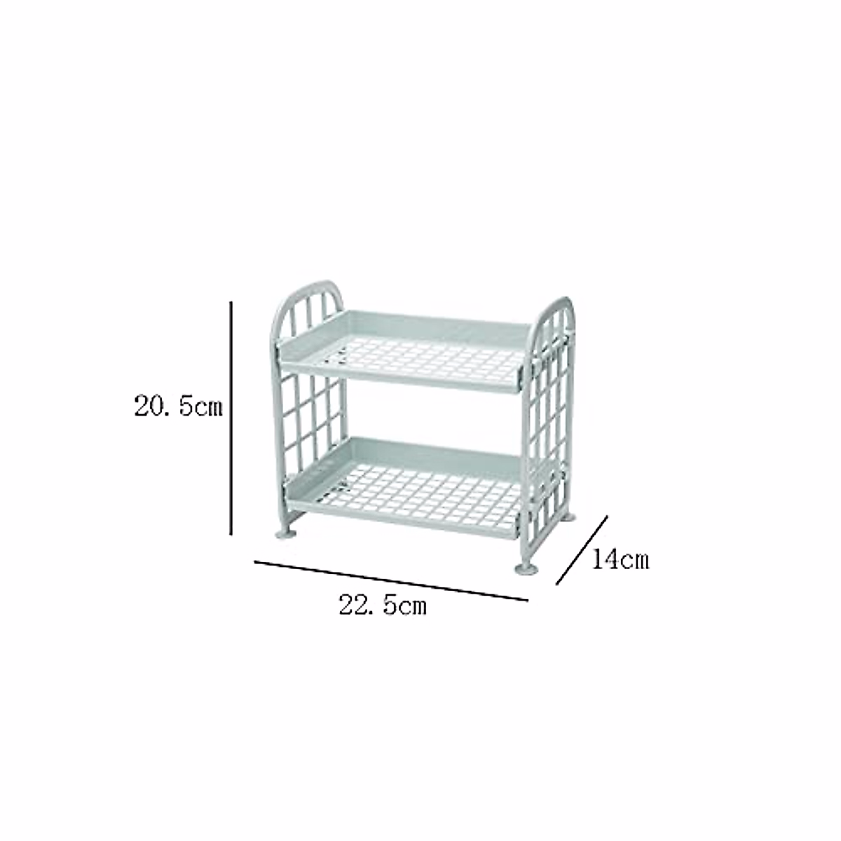 lasenersm 1 Piece Plastic Bathroom Storage Shelf 2 Layer Desktop Shelf Bathroom Countertop Organizer Cosmetic Makeup Storage Rack Home Organization Storage Shelf Holder, Green