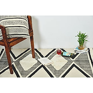 HOMEMONDE Boho Tufted Area Rug 2x4.3 ft Cotton Shaggy Geometric Runner Rugs with Tassels for Kitchen, Bedrooms and Living Room