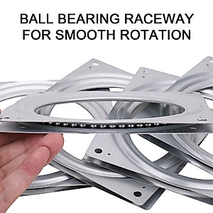 8Pack 6Inch Lazy Susan Hardware 5/16" Thick Square Lazy Susan Turntable Bearings Plate, 500lbs Capacity Rotating Swivel Bearing Plate, Lazy Susan Turntable Base for Serving Trays, Kitchen, Table