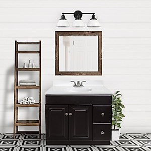 Design House Wyndham 37 Inch Bathroom Vanity with Solid White Top, Assembled, Brown, 216037