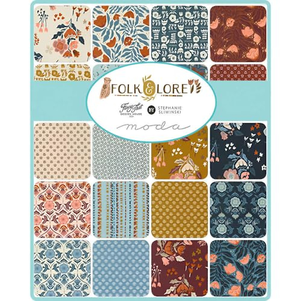 Moda Fabrics Folk & Lore Layer Cake by Fancy That Design House 45600LC, 10 Inches