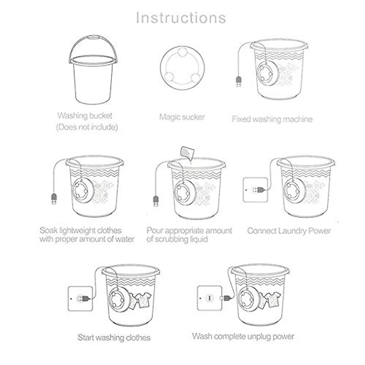 Mini Washing Machine Portable Ultrasonic Turbine Sterilization Removes Dirt Washer USB Cable for Travel Home Business Trip