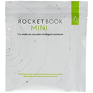 Rocketbook Smart Reusable Notebook - Dot-Grid Eco-Friendly Notebook- Deep Space Gray Cover, Mini Size (3.5" x 5.5") & Pen/Pencil Holder (Pen Station)