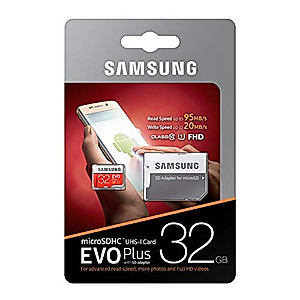 SAMSUNG 32GB EVO Plus MicroSDHC w/Adapter (2017 Model)