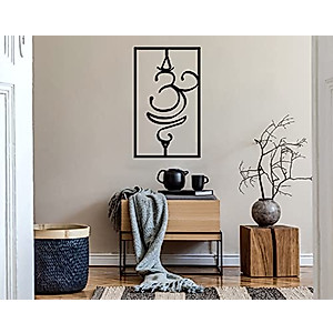 Breathe Sanskrit Symbol Metal Wall Decor, Om Yoga Symbol Wall Art, Yoga Meditation Home Decor, Zen Yoga Studio Decor, Yoga Lover Breathe Gift, Gift for Yoga Lovers (38.5 x 23.1” / 98 x 58 cm)