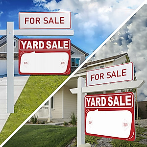 Bundle of Real Estate Rider Signs with Stakes, 6 Pack Double-Sided 6"x17.2" FOR SALE, OPEN HOUSE, SOLD, COMING SOON, SALE PENDING, NEW LISTING-Waterproof Corrugated Plastic