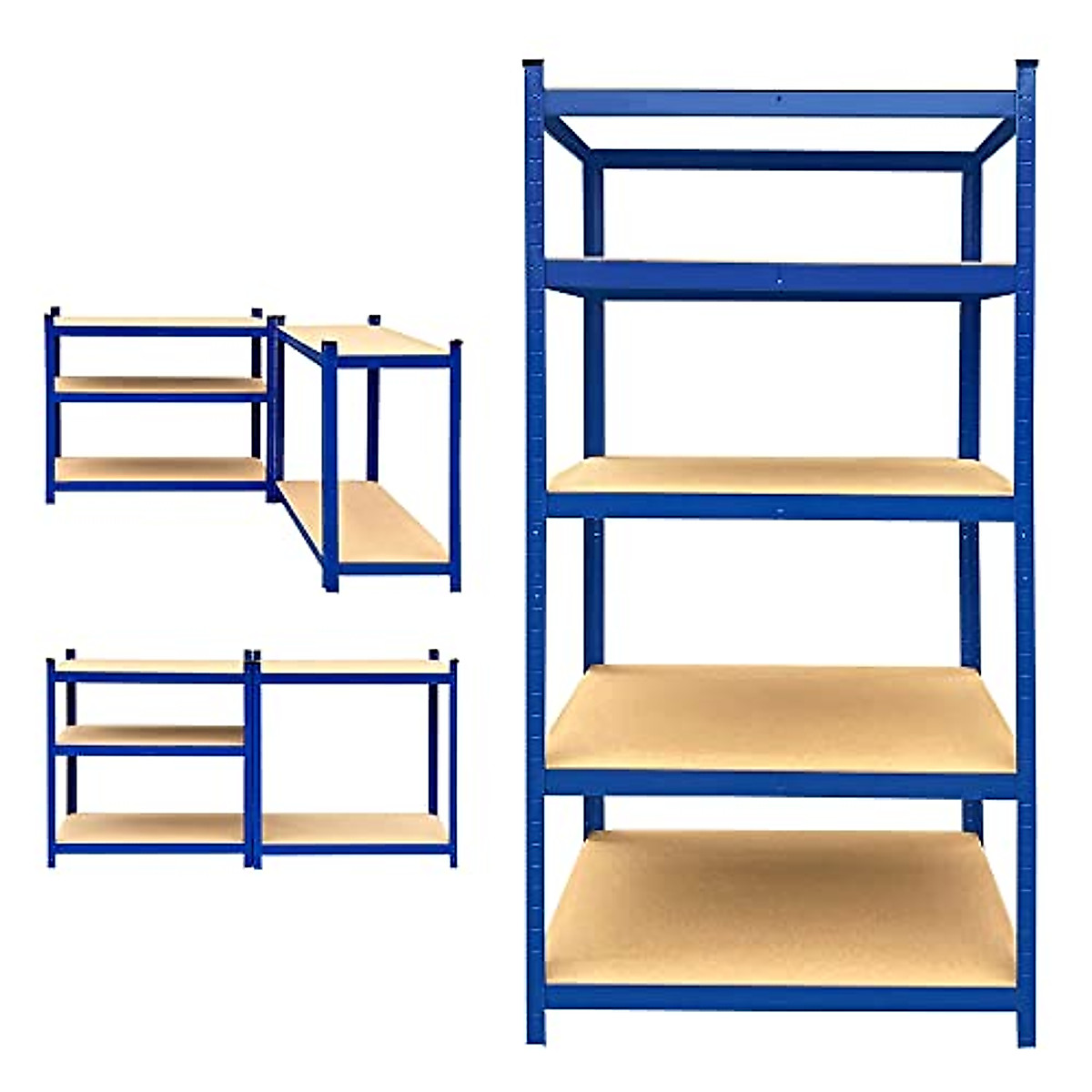 AUTOFU Shelf Organizer - Garage Shelves, Heavy Duty Metal Shelving Unit, Storage Shelf, Utility Rack, Standing Racking Units for Kitchen Pantry Closet Workshop Shed, 5 Tier, 59x28x12inch(H*W*D), Blue