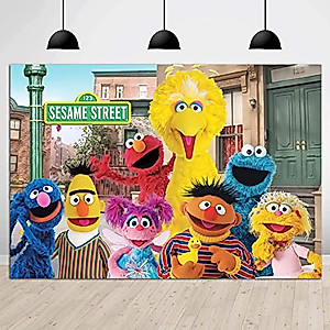 Cartoon Doll Animal Photo Background for Baby Children 1st 2nd Happy Birthday Party Banner Street Scene Photography Backdrop Baby Shower Cake Table Decor 5x3ft