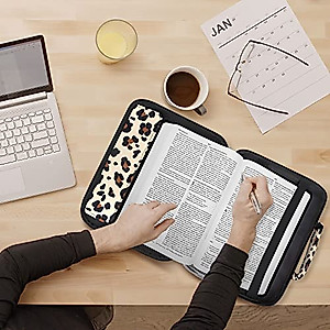 Bible Cover for Women - Bible Case for Men Multi-Functional Stationery Organizer - Large Pencil Case Organizers - Bible Study Supplies for School, Office, Travel - 11"x8"x2.5" -Beige Base