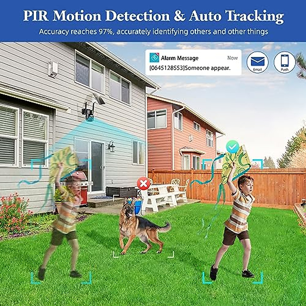 Uniter 4K Solar Security Cameras Wireless Outdoor, 2.4g & 5g WiFi PTZ Camera Battery Powered, 360°View Home Security Systems with Color Night Vision, Spotlight Siren, PIR Sensor, IP66