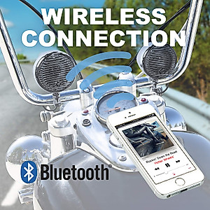 Planet Audio PMC2C Motorcycle Speaker System - Bluetooth, Weatherproof Speakers Amplifier, 2 3 Inch Speakers, 1 2 Channel Amplifier, 1 Volume Control, Use With ATV Motorcycle 12 Volt Vehicles
