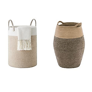 YOUDENOVA 72L Cotton Rope Laundry Hamper and 105L Large Laundry Hamper Basket