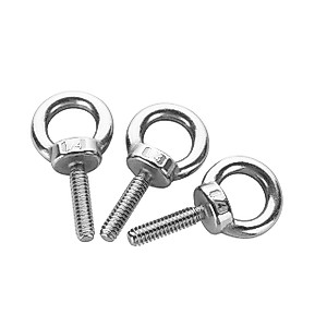 Eowpower 5 Pieces Stainless Steel 304 1/4 inch - 20 x 1 inch Lifting Ring Eye Bolts