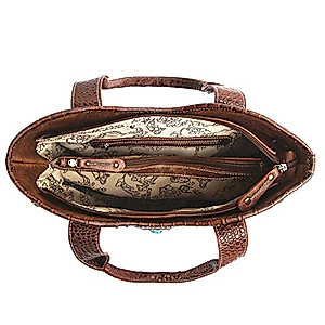 Western Style Cowgirl Fringe Concealed Purse Conchos Totes Country Women Handbag Shoulder Bags Wallet Set (1 Brown Set)