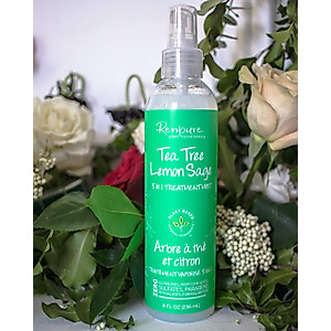 RENPURE Plant Based Beauty Sage 5 in 1 Leavein Treatment Mist, Lemon,Tea Tree, 8 Fl Oz