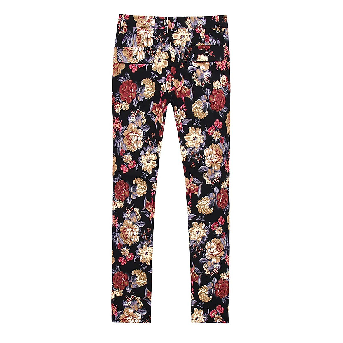 Mens 2 Piece Suit Notched Lapel Sport Coat Floral One Button Slim Fit Tweed Suit, K1, X-Large