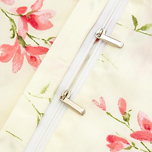 Floral Queen Duvet Cover Set, Luxury Microfiber Floarl Bedding Set Queen, 3 Pieces Queen Floral Duvet Cover, 1 Duvet Cover and 2 Pillowcases with Zipper Closure, Breathable Easy Care (Floarl, Queen)