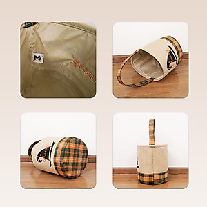 MT WORLD Kids Halloween Trick or Treat Bucket Reusable Canvas Halloween Tote Bag Personalized Candy Bucket Witch Hat Basket for Halloween Party Favor Supplies Gifts (Witch Hat)