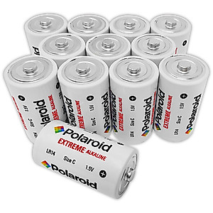 Polaroid Extreme C Cell Size Alkaline Batteries 1.5V LR14 (12-Pack)
