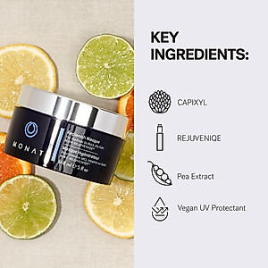 MONAT Replenish™ Masque Infused with Rejuveniqe® - Hair Masque that Deeply Condition Medium to Thick Hair. Hydrating Hair Mask w/Pea Extract & Vegan UV Protectant - Net Wt. 148 ml ℮ 5.0 fl. oz.