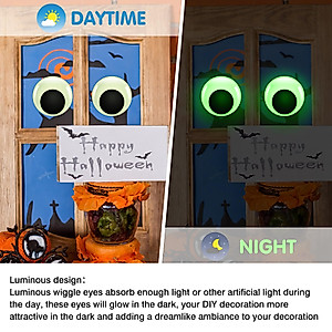 TOAOB 8pcs Glow in The Dark Wiggle Googly Eyes Self Adhesive Luminous Googly Eyes 50mm Plastic Sticker Eyes for DIY Crafts Scrapbooking Decoration