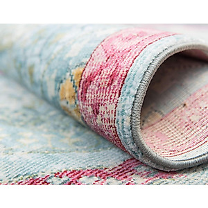 Unique Loom Baracoa Collection Area Rug - Coppelia (2' 2" x 6' 1" Runner, Turquoise/ Gold)