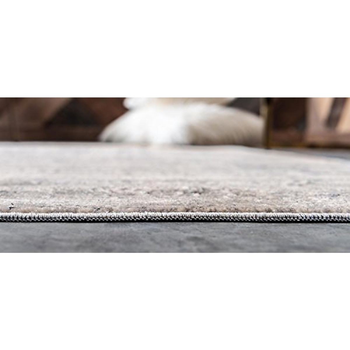 Unique Loom Chateau Collection Traditional, Vintage, Textured, Medallion, Distressed, Victorian Area Rug, 5 ft x 8 ft, Navy Blue/Beige