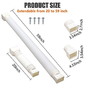 Retractable Rain Gutter Drain Downspout Extender Roof Drain Hose Drain Extender Drain Pipe Extension Connector Drain Connection Telescoping Extension Hose Accessories for Home Improvement(White)